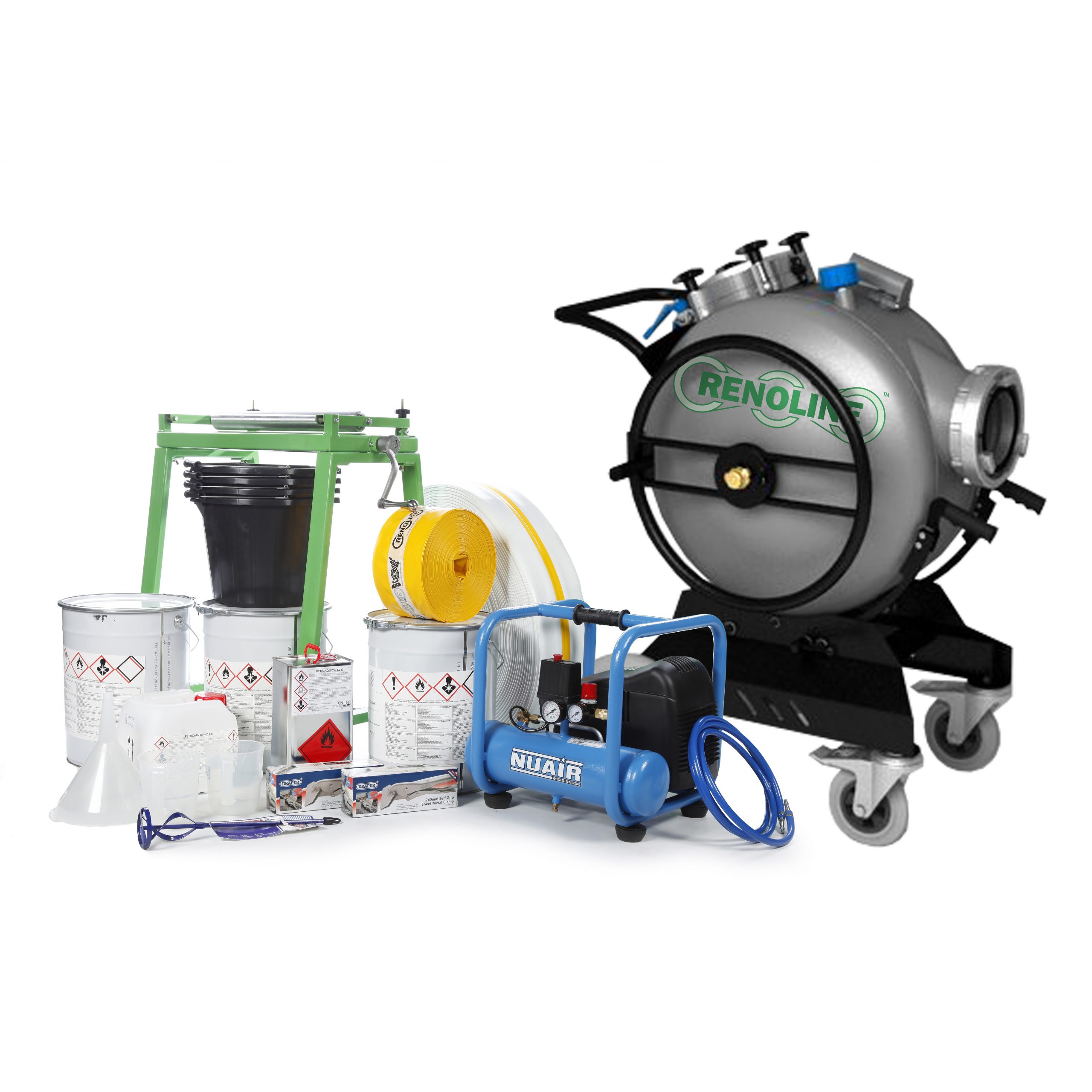 MIDI Mk2 – Complete Renoline installation package for lining 100mm Ø – 300mm Ø – Renoline